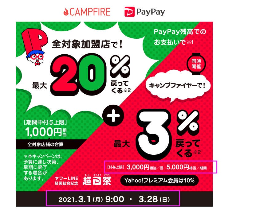 paypay決済が可能になりました - CAMPFIRE (キャンプファイヤー)